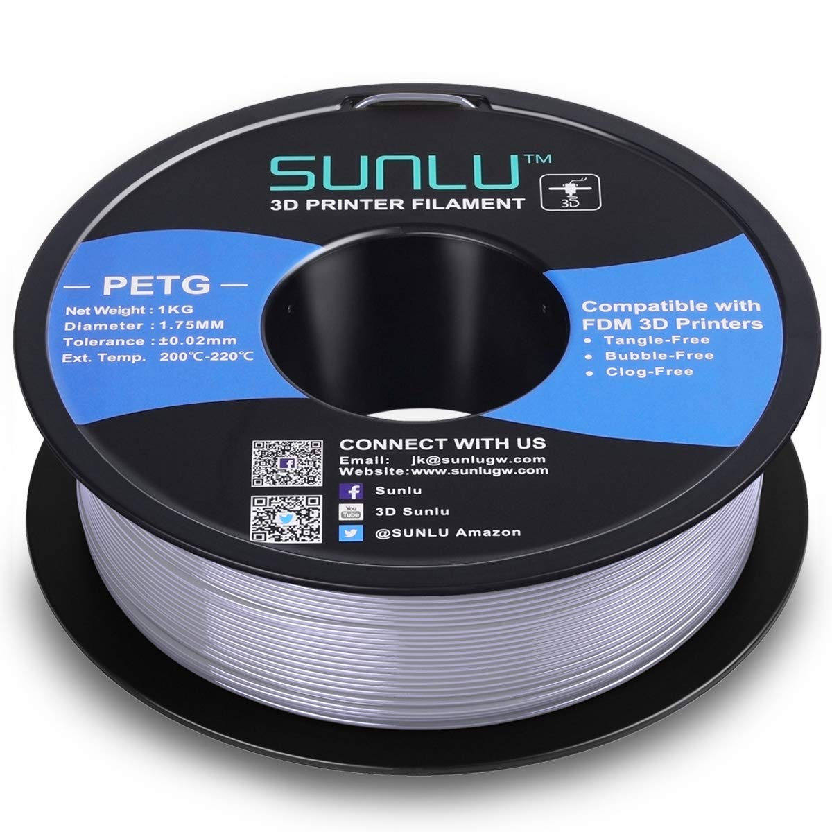 PETG SUNLU 1.75mm 1kg - CONSOMMABLES - NOZZLER