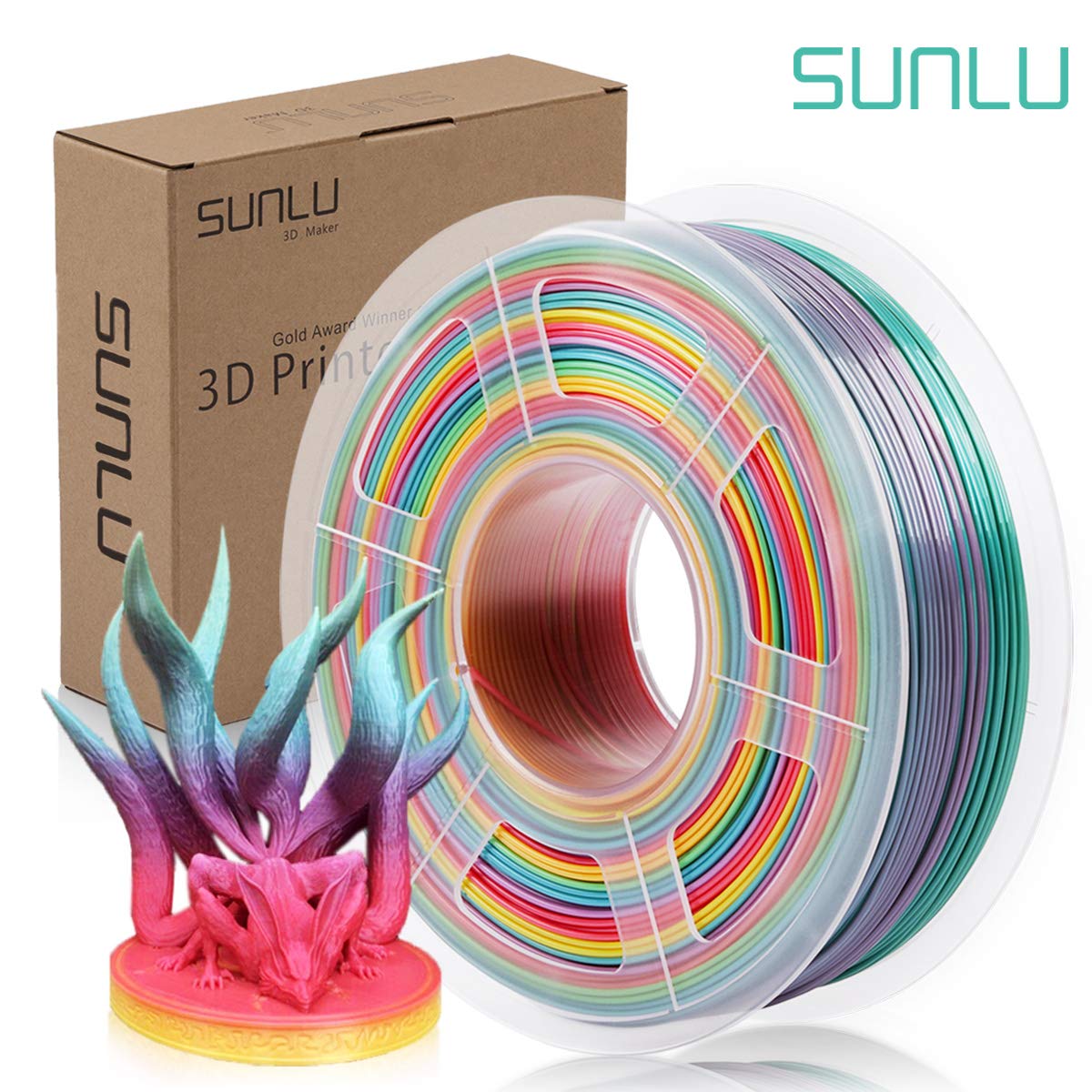 PLA RAINBOW SUNLU 1kg 1.75mm +/-0.02mm - CONSOMMABLES - Nozzler