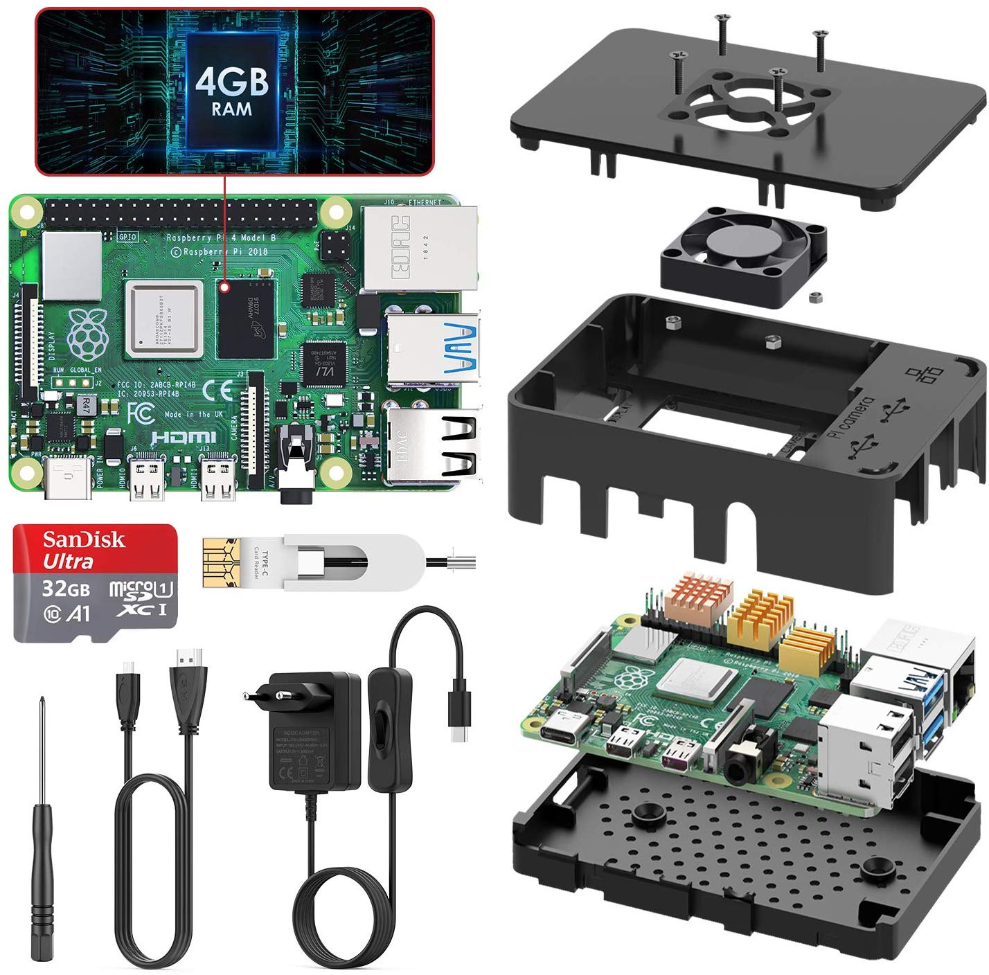 Kit Complet Raspberry PI 4 4 Go - VENTE FLASH - Nozzler