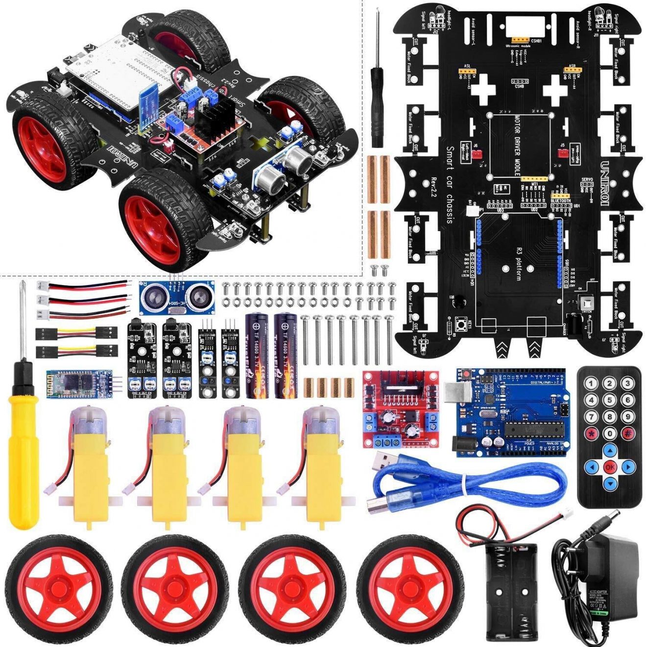 UNIROI Kit Voiture Robot Arduino - VENTE FLASH - Nozzler