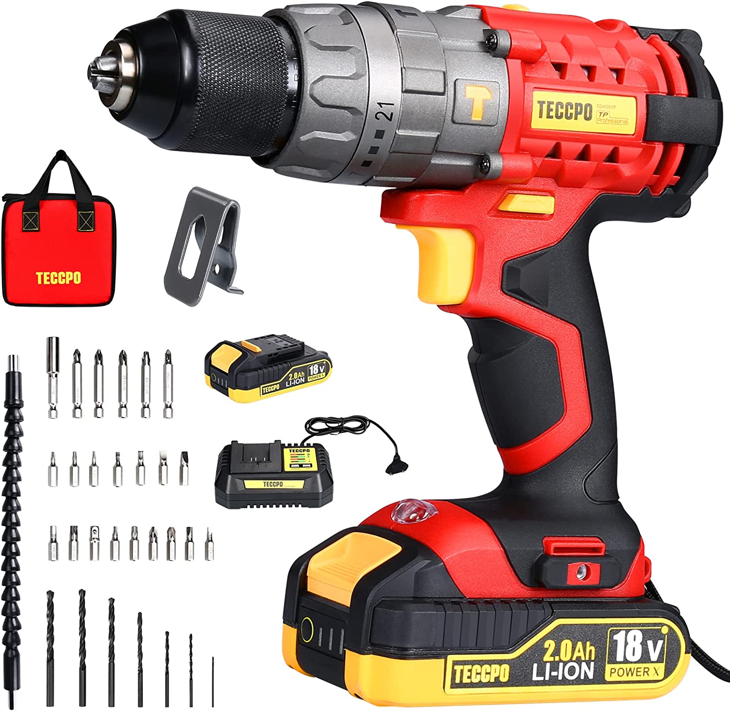 Perceuse Visseuse sans fil TECCPO 18V - OUTILS - Nozzler