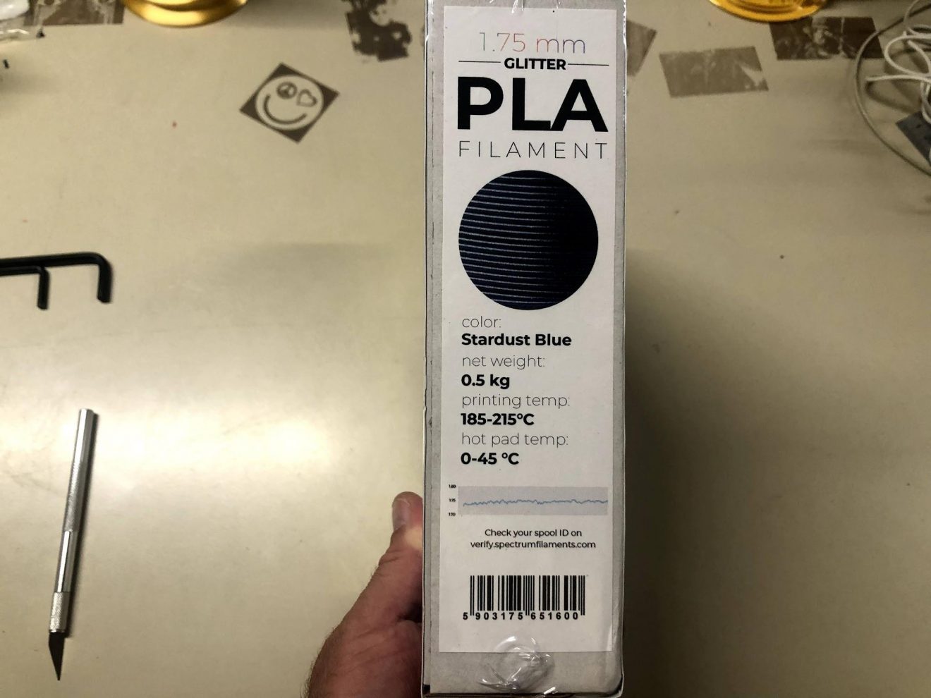 Test du filament Spectrum Stardust Blue - Nozzler