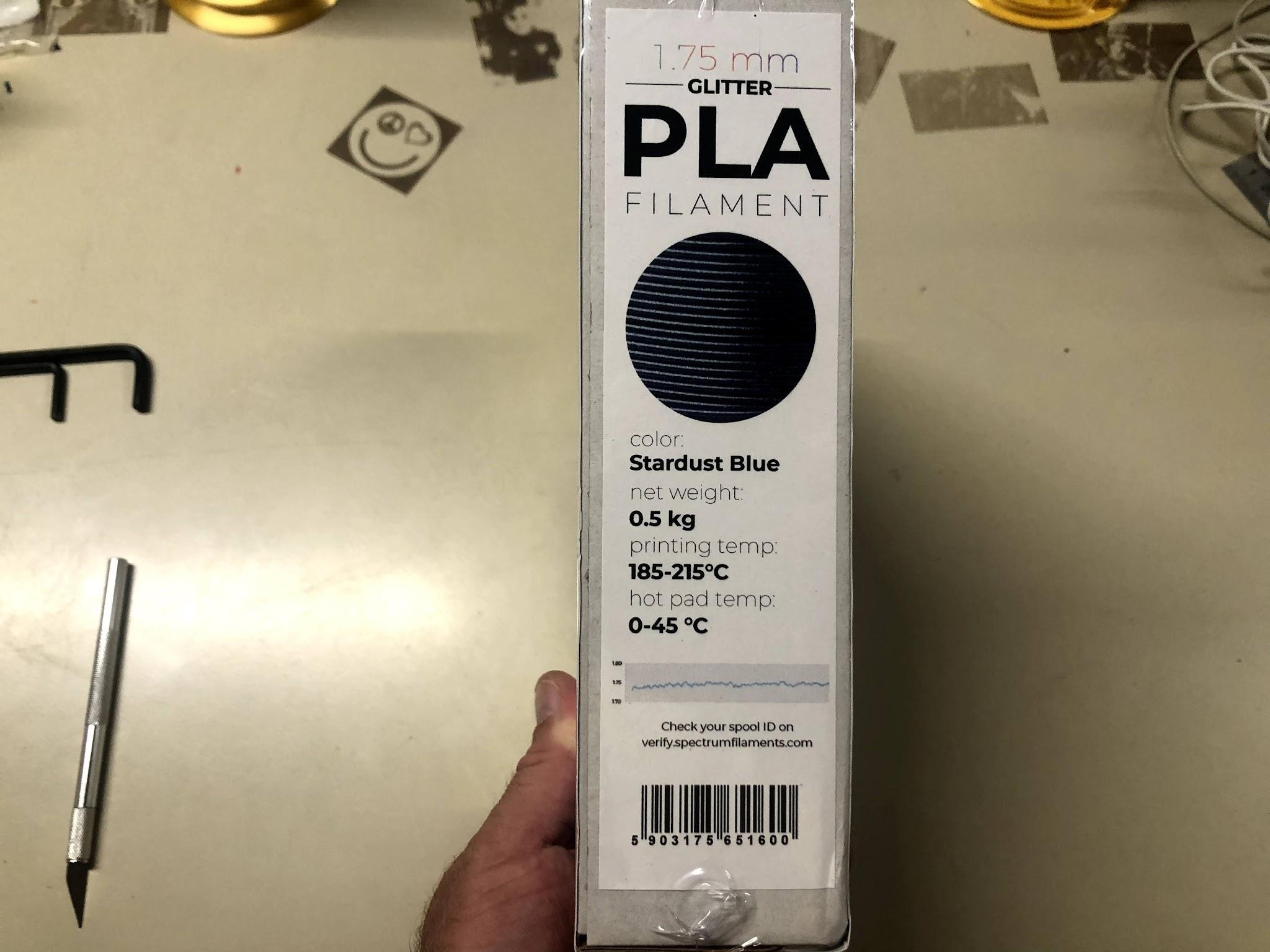 Test du filament Spectrum Stardust Blue - Nozzler