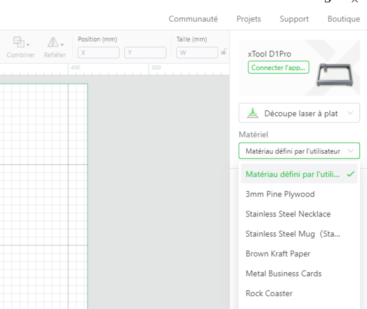 Test du logiciel xTool Creative Space - Nozzler