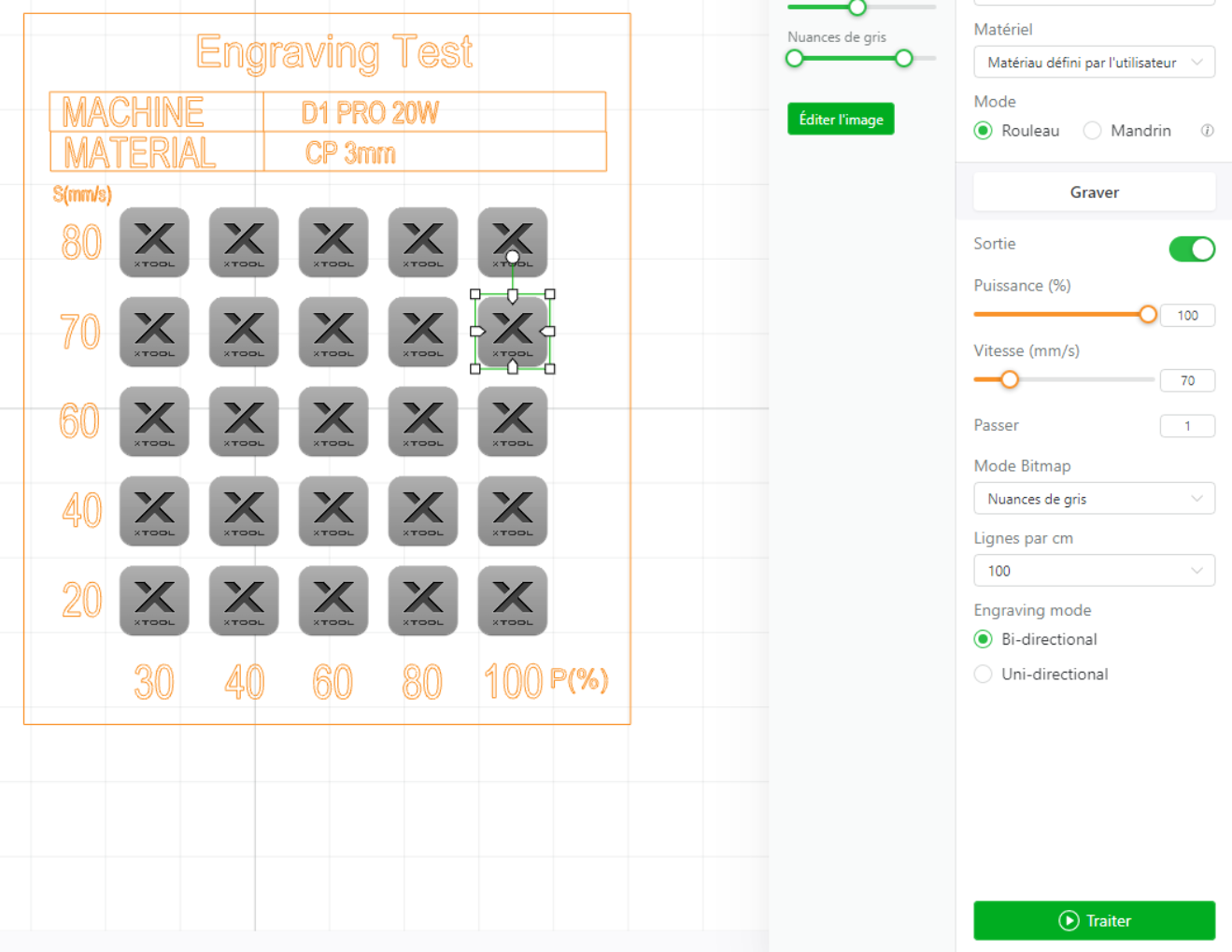 Test du logiciel xTool Creative Space - Nozzler