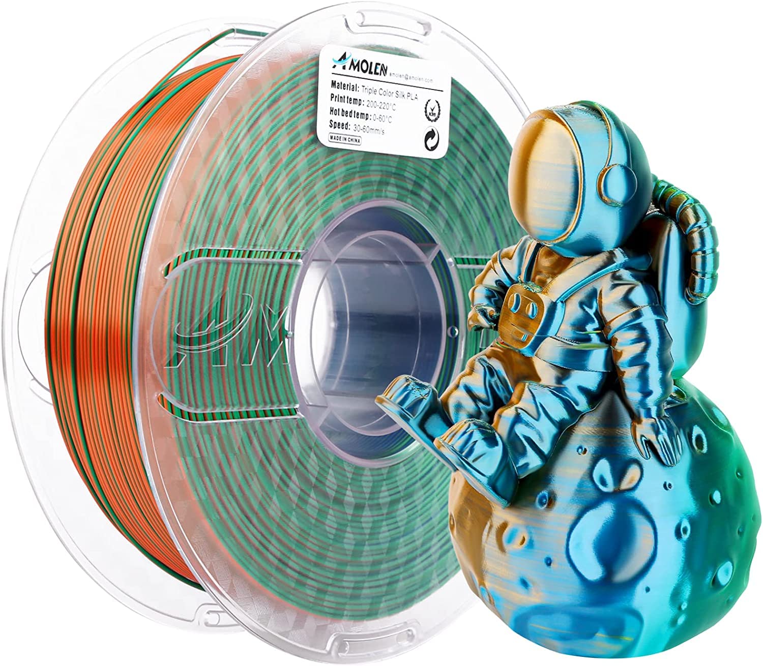 AMOLEN PLA Silk Tricolore - CONSOMMABLES - Nozzler