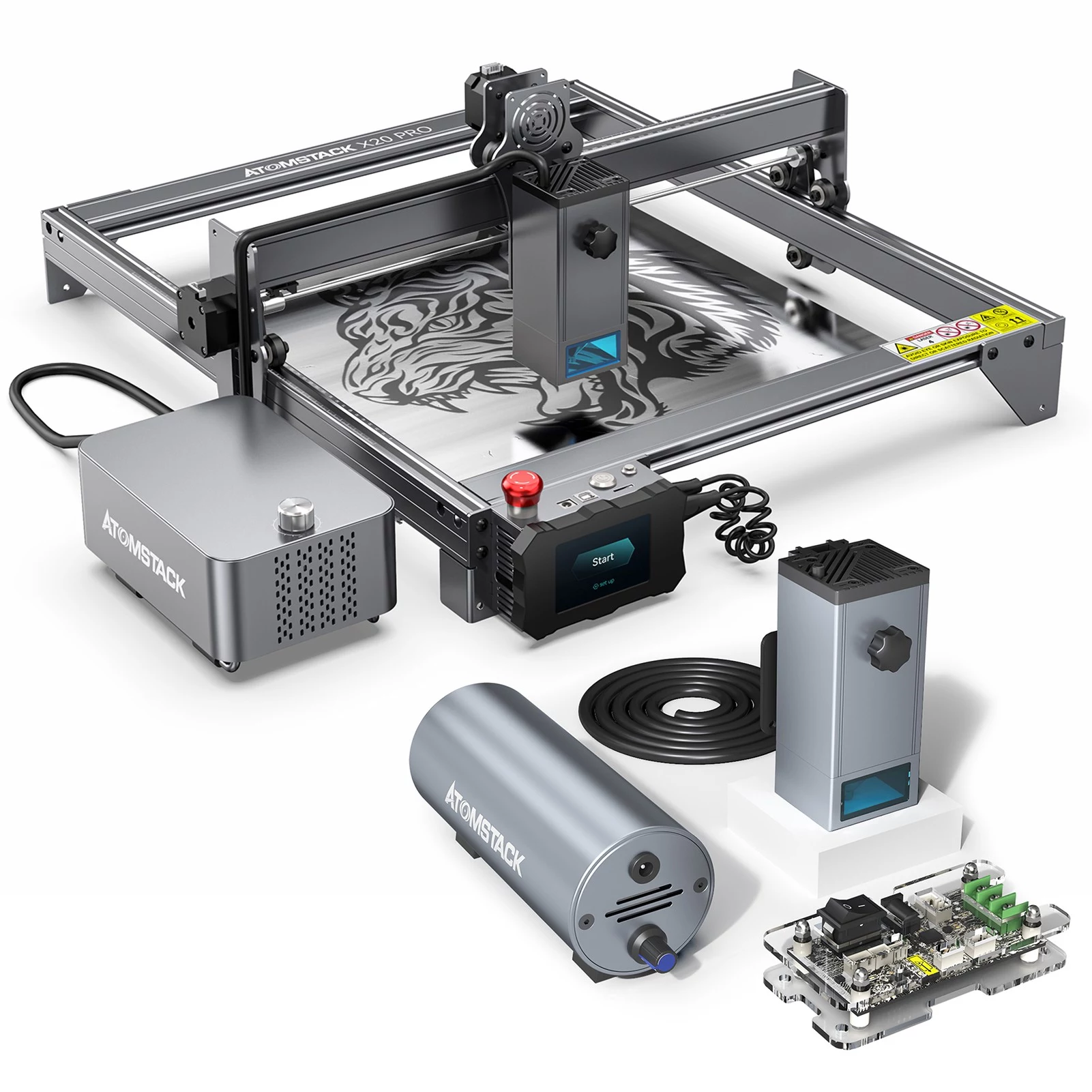 ATOMSTACK X20 Pro 20W + Air Assist + M100 - LASER - Nozzler