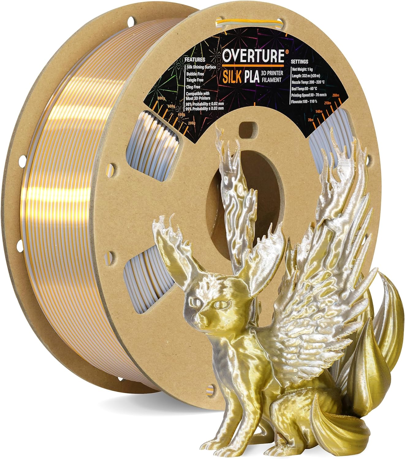 OVERTURE Filament Soie PLA Double Couleur - CONSOMMABLES - Nozzler