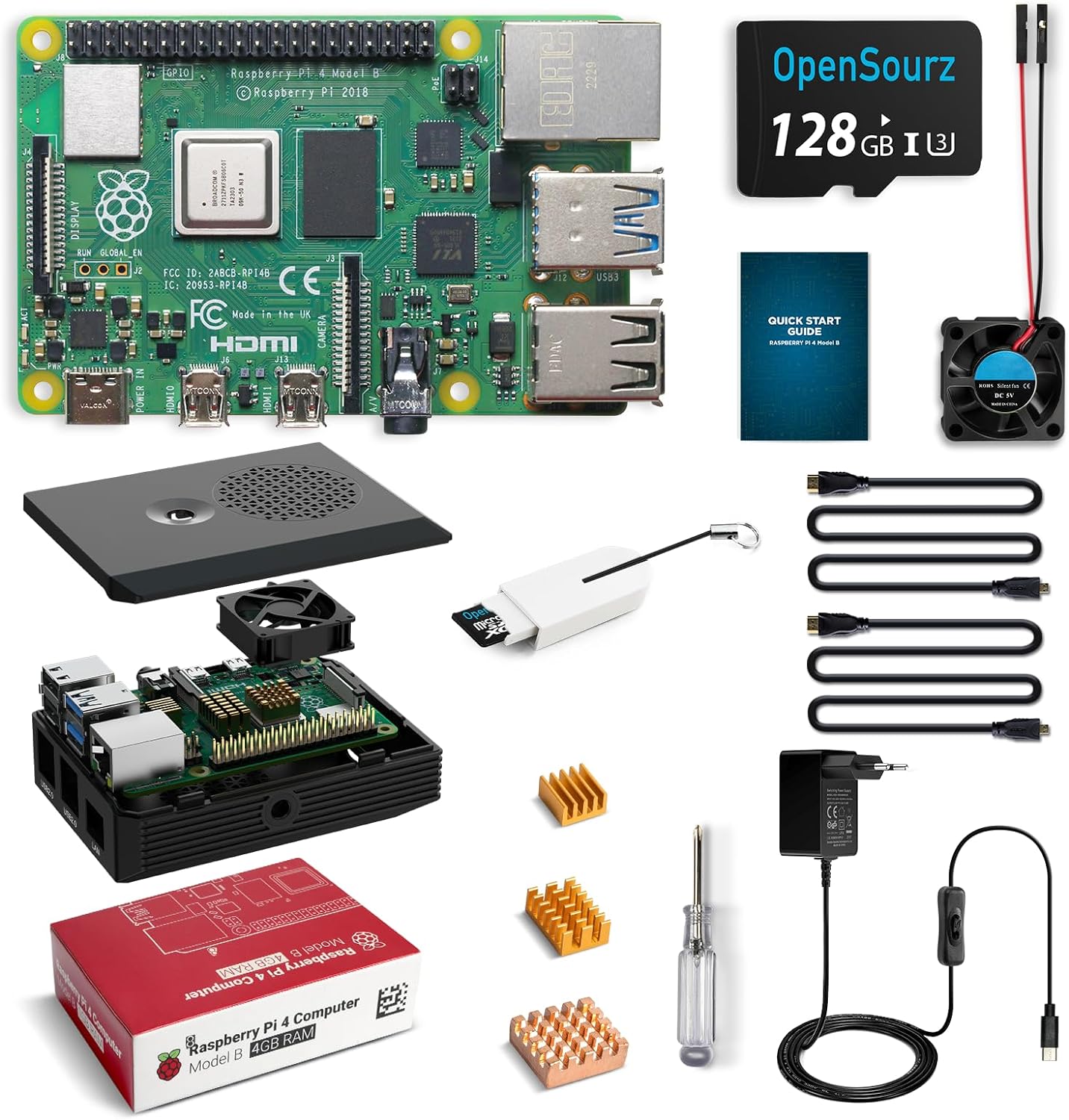 OpenSourz Raspberry Pi 4 Modèle B 8Go 128Go - OUTILS - Nozzler