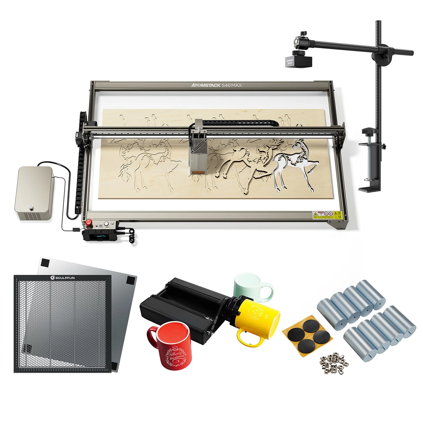 Atomstack S40 Camera Honeycomb Rotary Laser Nozzler