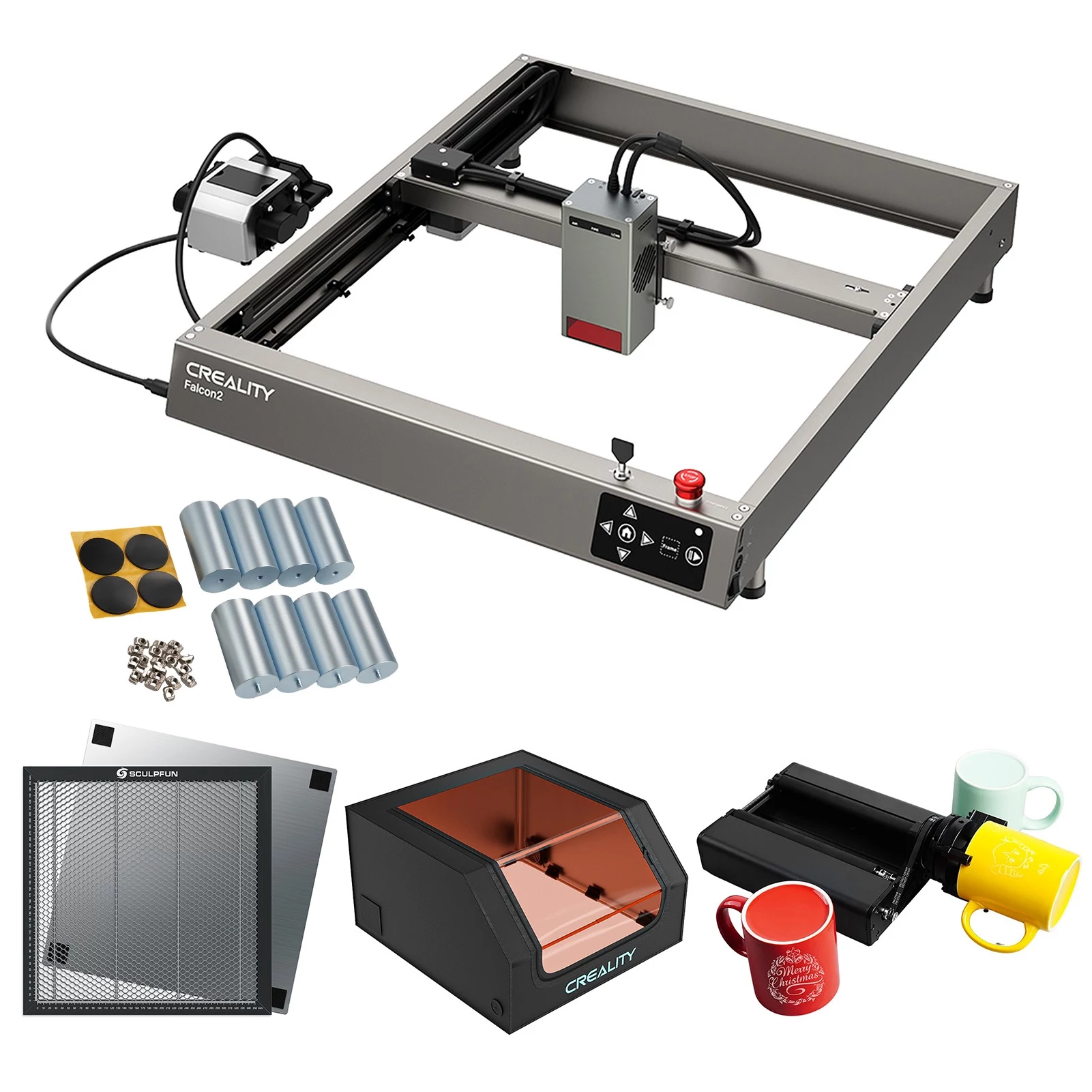 Creality Falcon2 40W + Honeycomb + Rotary + Box - LASER - Nozzler